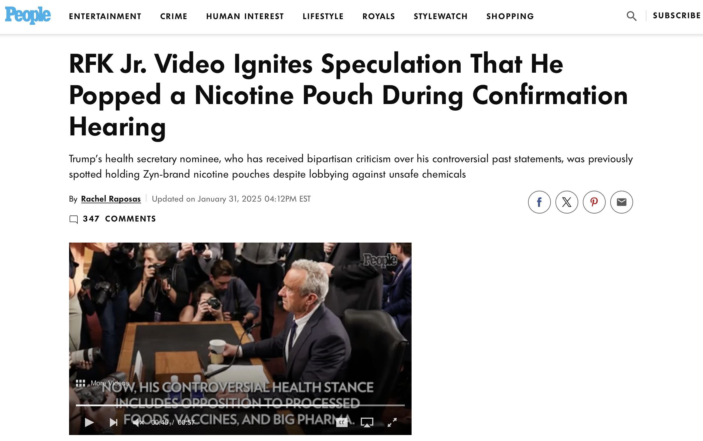 Speculation that RFK Jr was using oral nicotine pouches during his ...